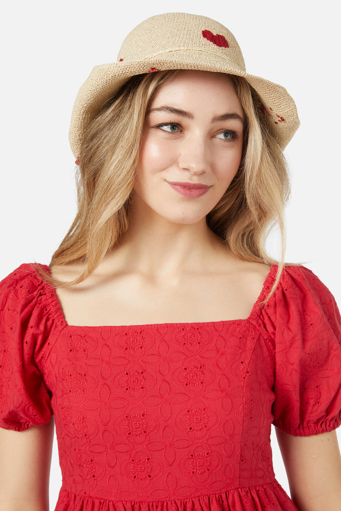 Heart Embroidered Sun Hat – Dangerfield