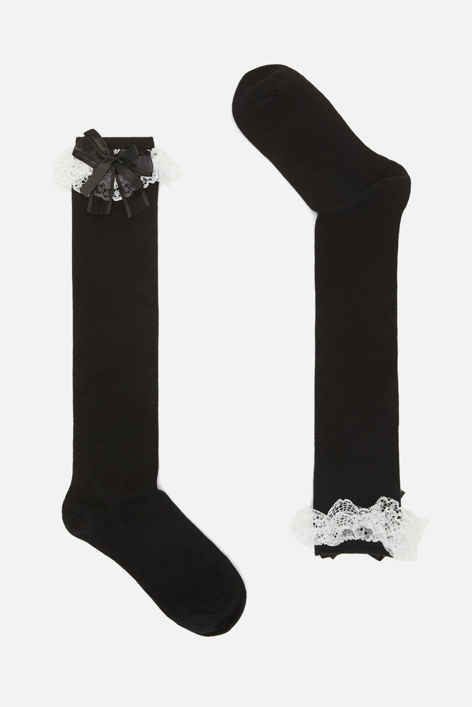 Frill & Bow Knee Socks – Dangerfield