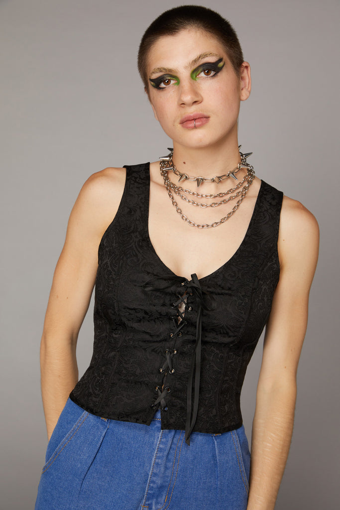 Dangerfield - Brocade Satin Goth Corset