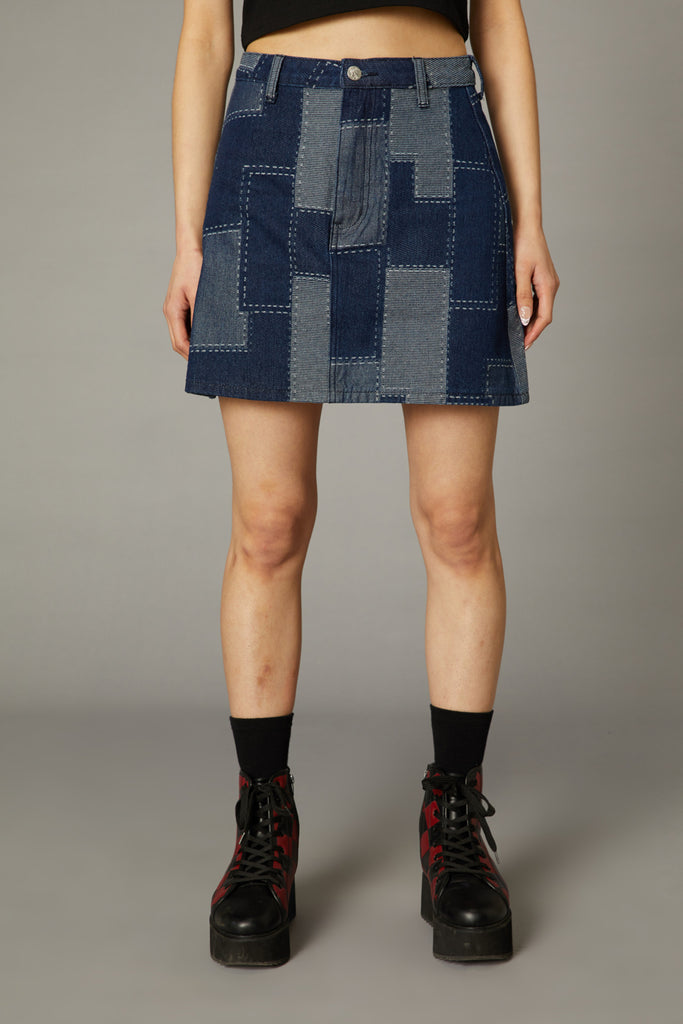 Dangerfield - Patchworm Denim Skirt