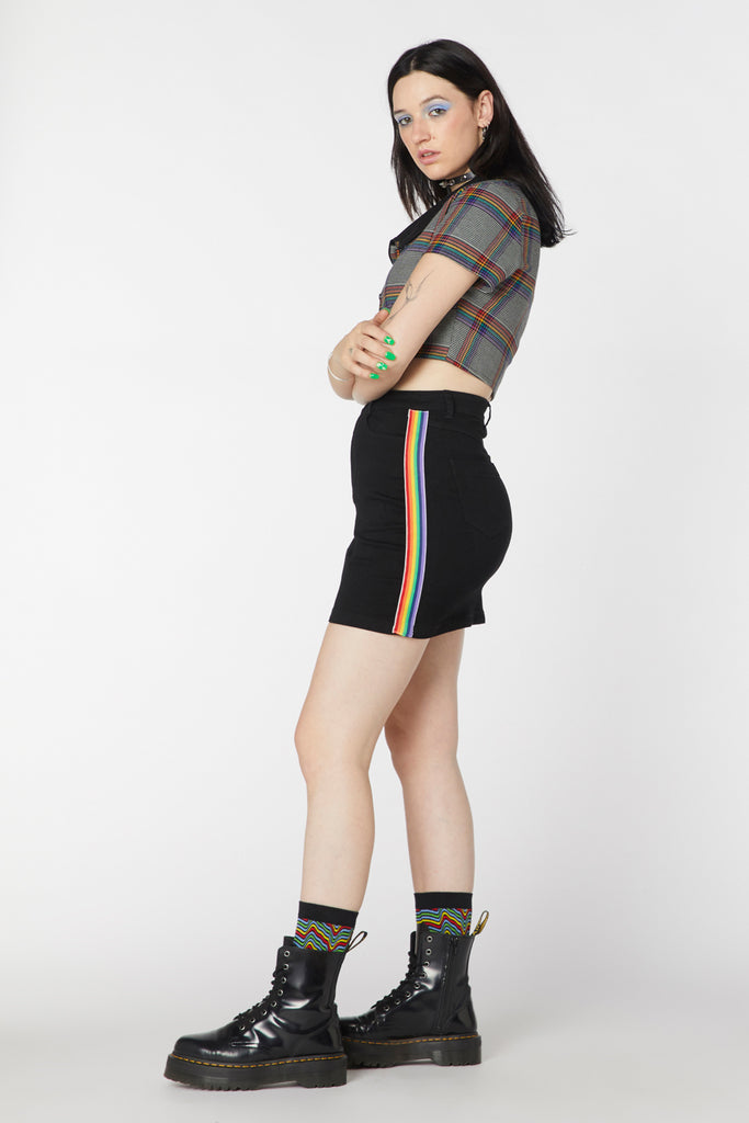Dangerfield - Denim Rainbow Mini Skirt