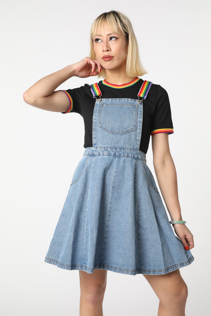 Dangerfield - Denim Rainbow Strap Pinny