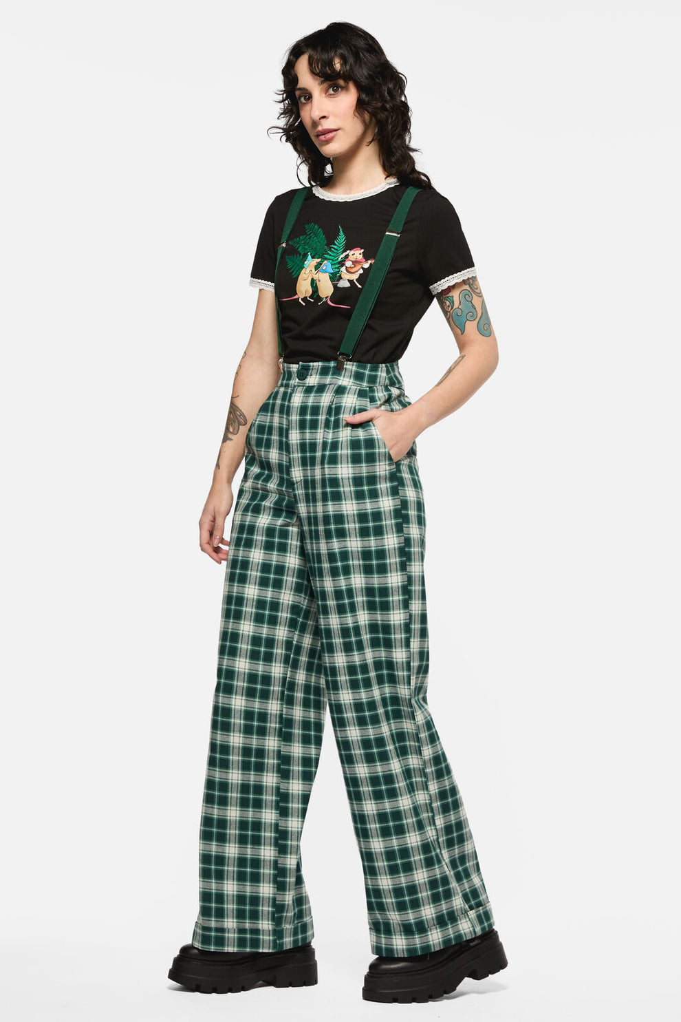 Keeper Of The Woods Tartan Wide Leg Pants – Dangerfield