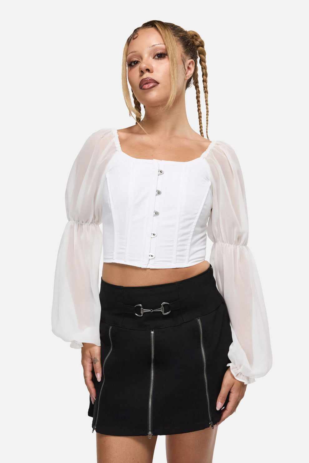 The Adorned Ruffle Corset Blouse – Dangerfield