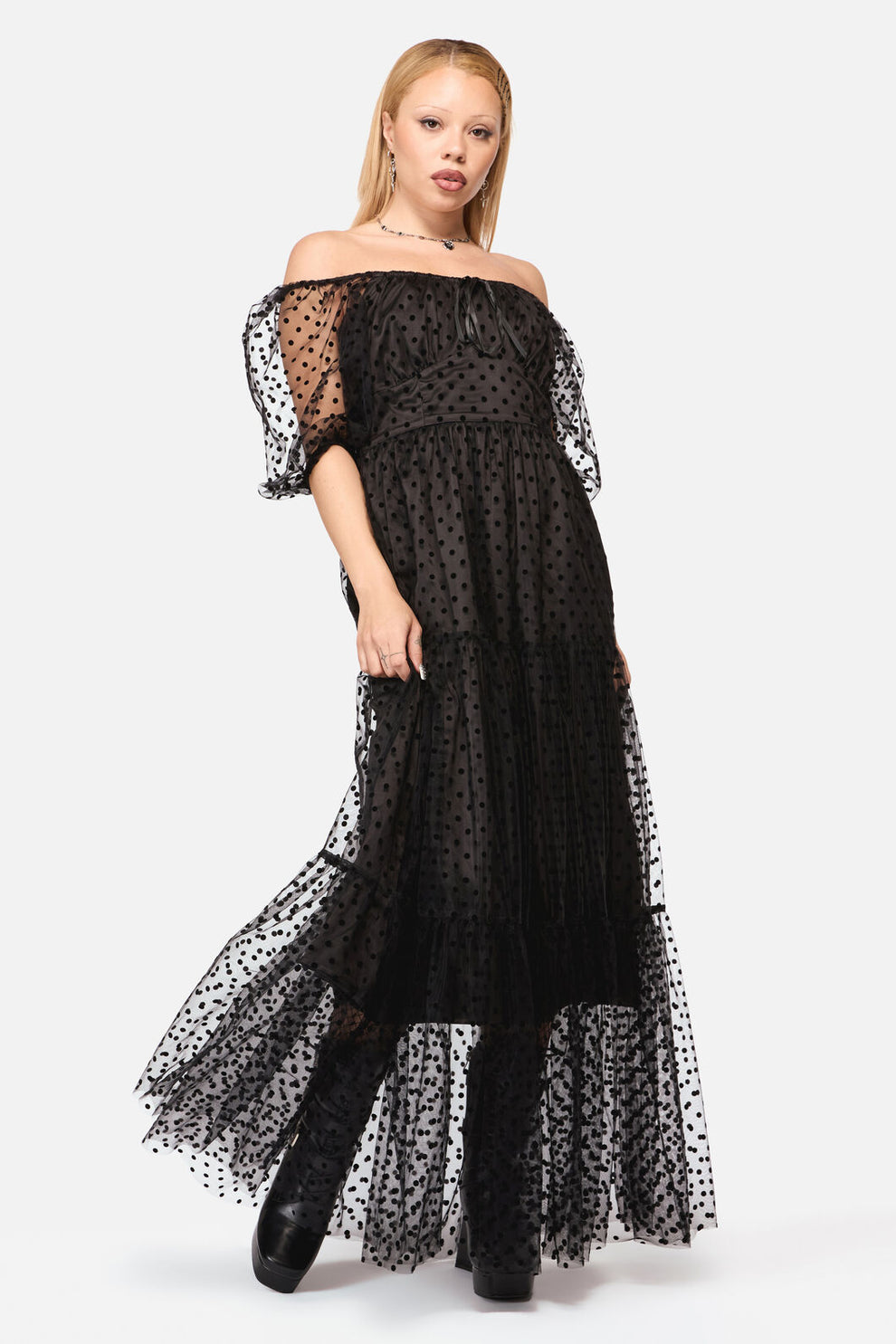 Polka Party Mesh Formal Dress – Dangerfield