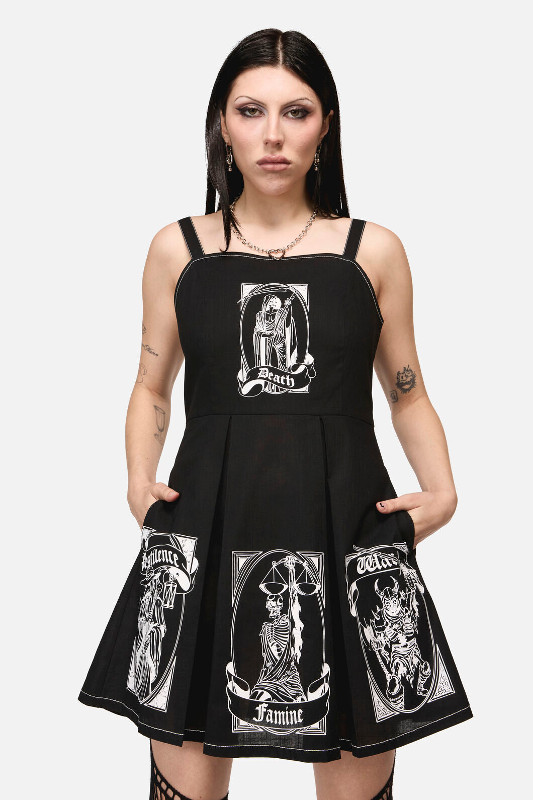 Stamped Goth Trim Dress – Dangerfield