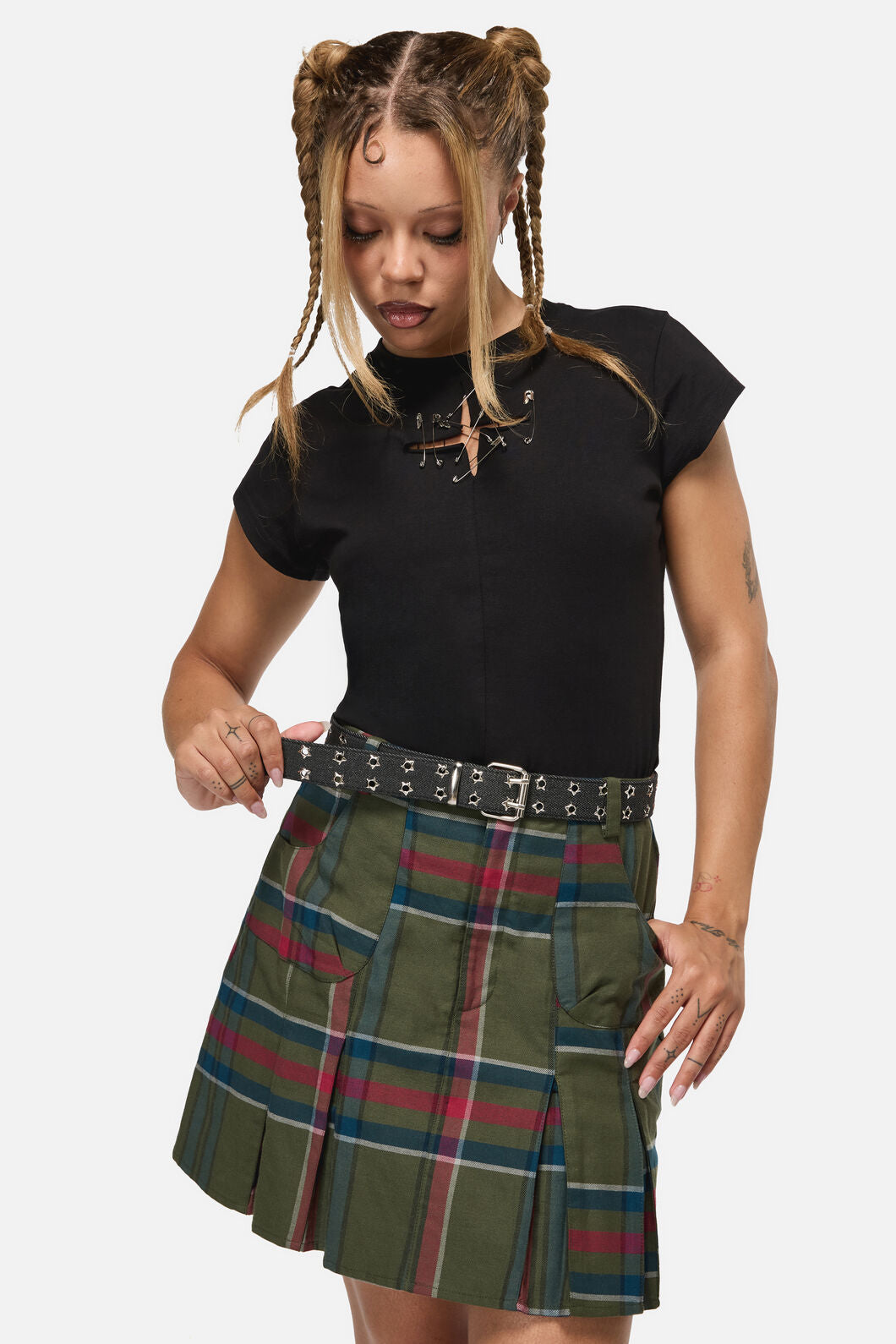 Star Eyelet Black Denim Belt – Dangerfield