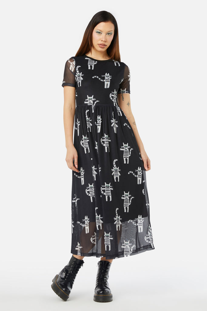 Peculiar Puss Mesh Dress – Dangerfield