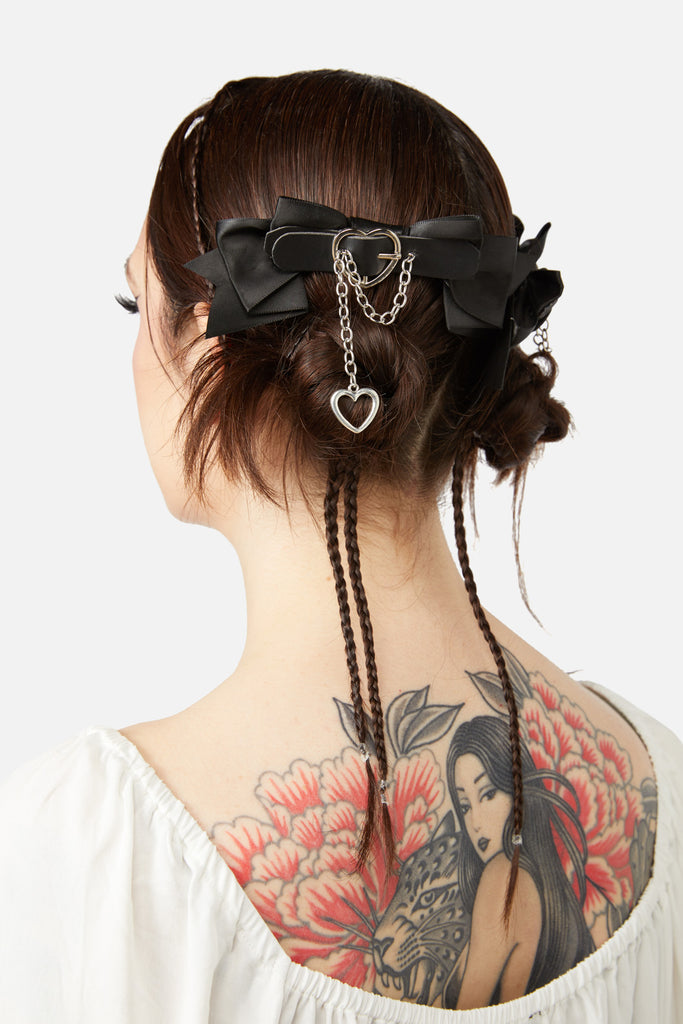 Bow Heart Chain Hair Clips – Dangerfield