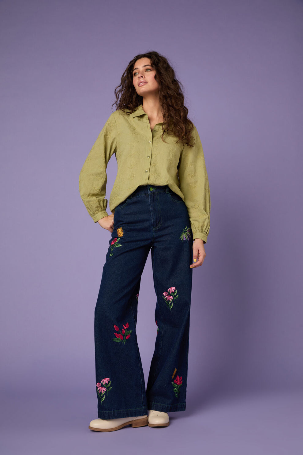 Ada Embroidered Flower Shirt – Dangerfield