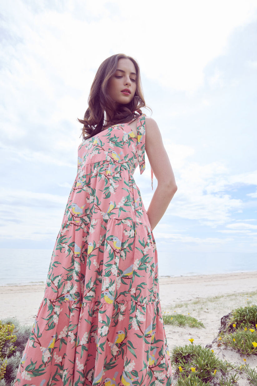 Yellow Robin Tiered Midi Dress – Dangerfield