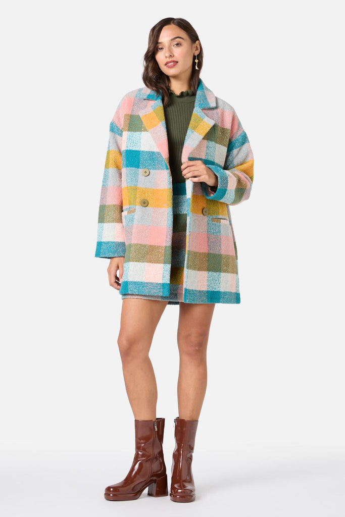 Mandy Pastel Check Coat – Dangerfield