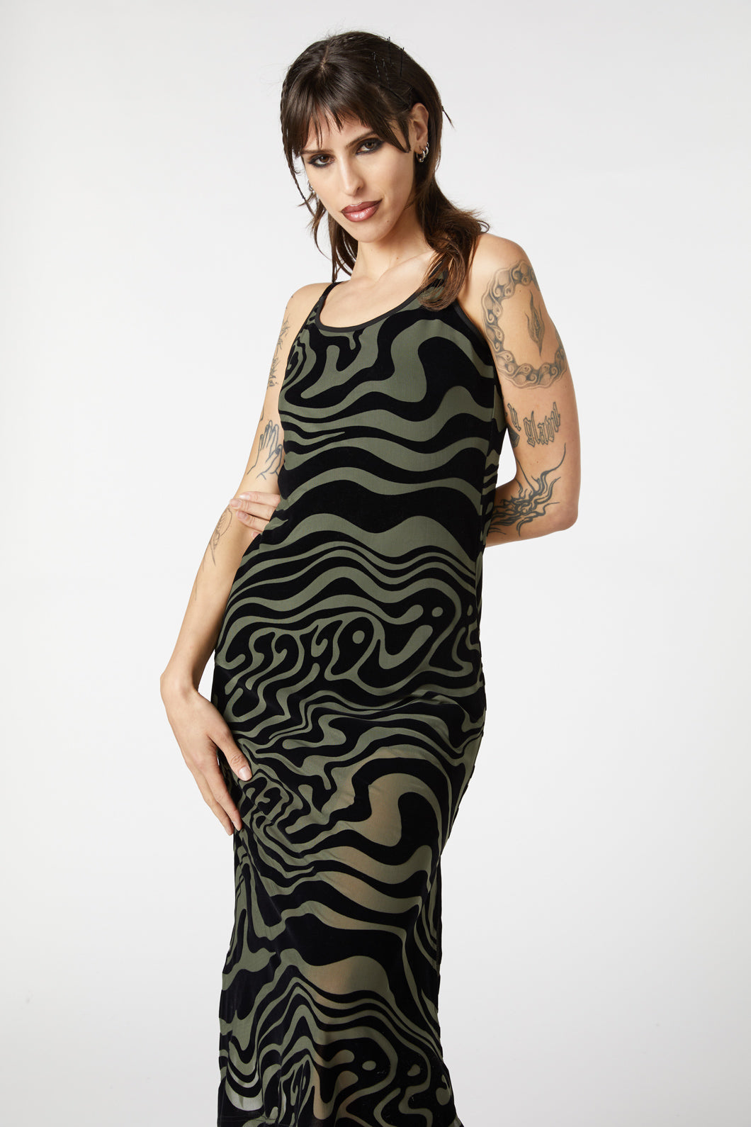 Who Are You Geo Mesh Dress – Dangerfield