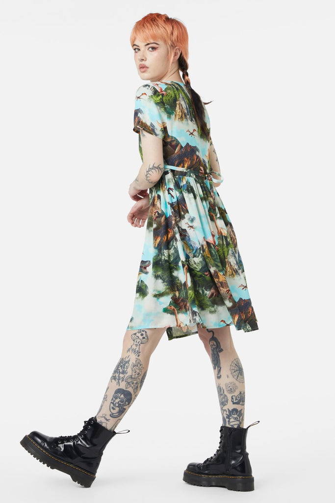 Triassic Scene Printed Dress – Dangerfield