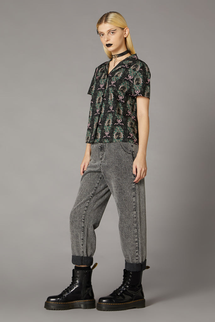 Dangerfield Spooky Cameo Print Blouse