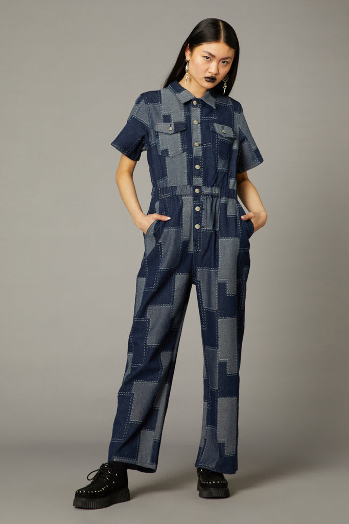 Dangerfield - Patchwork Denim Boilersuit